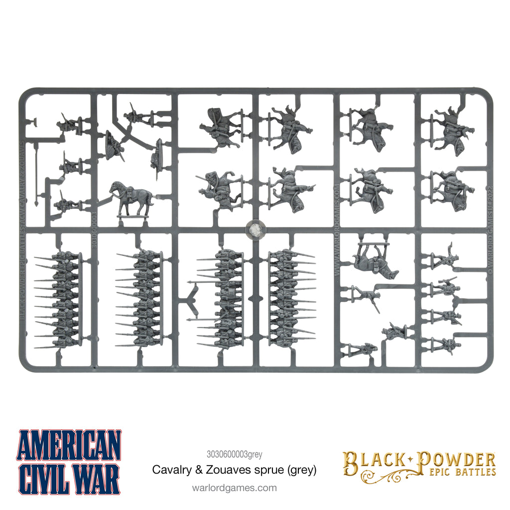 Black Powder Epic Battles ACW Cavalry & Zouaves sprue (grey) – Warlord ...