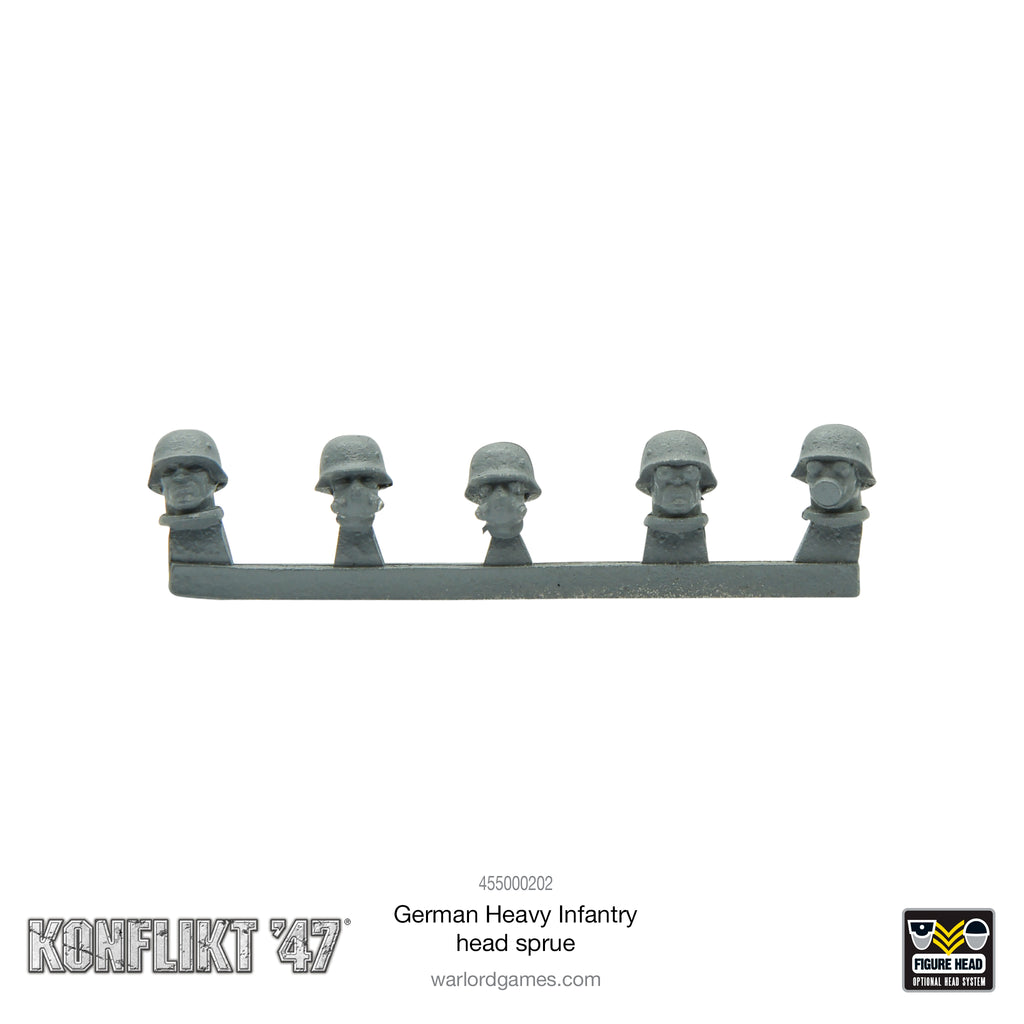 German Heavy Infantry head sprue – Warlord Games UK